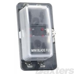 FUSE BOX MINI W. 4BLOCK + LED INDICATOR-Forbes Batteries Toowoomba