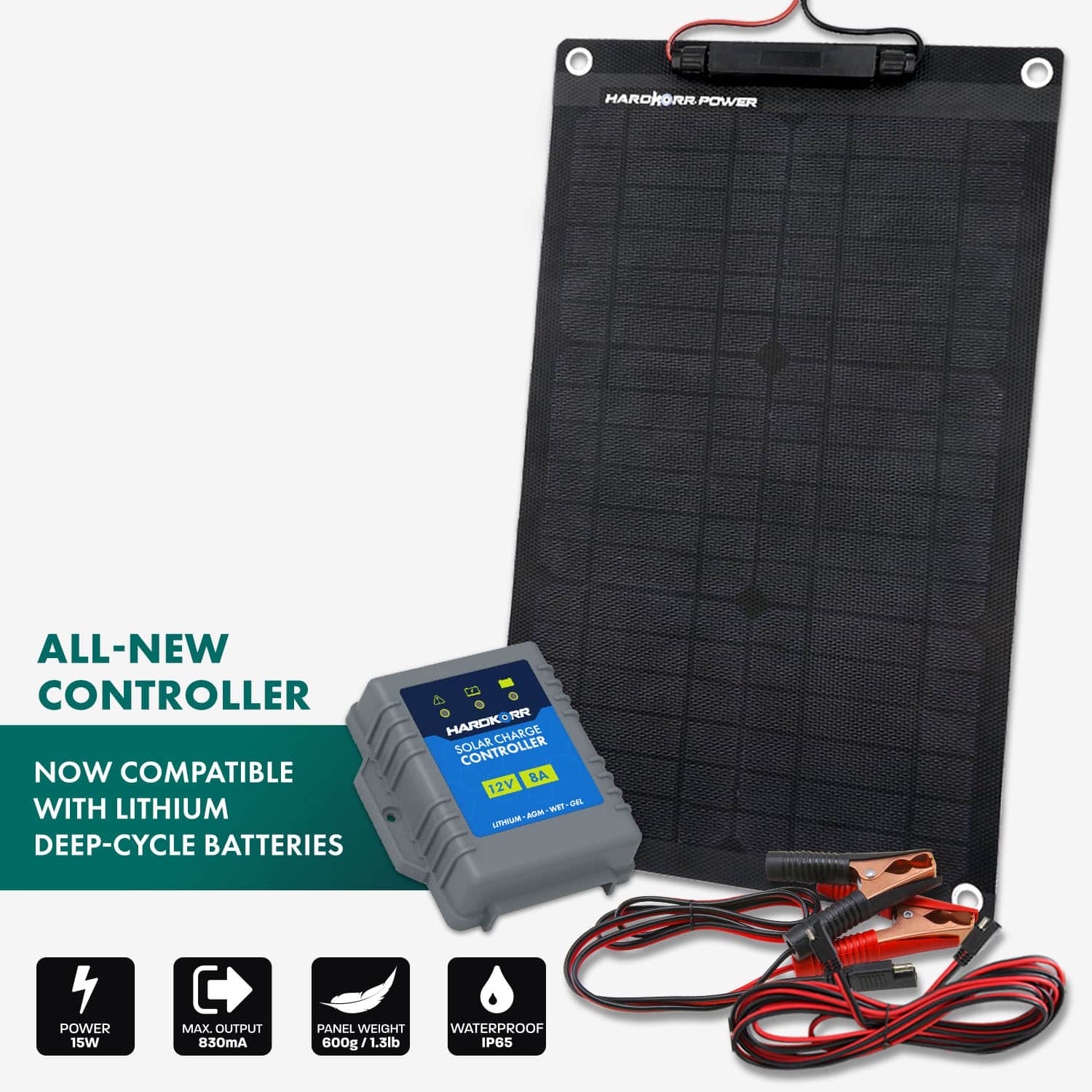 HARDKORR 15W SOLAR TRICKLE CHARGER W/ CROCSKIN - Forbes Batteries and ...