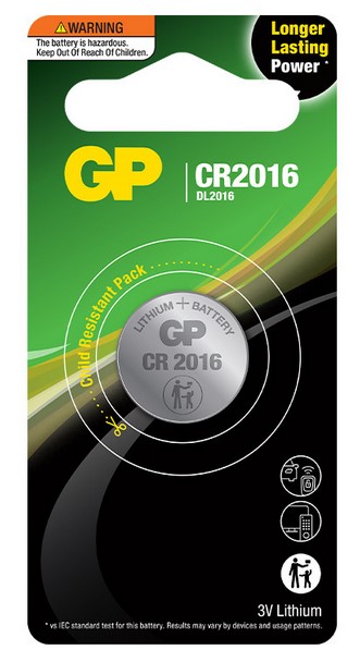 GP CR2016 3V 1PK - Forbes Batteries and Electronics Toowoomba