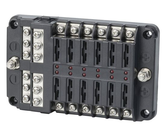 12 WAY FUSE BLOCK WITH POS AND NEG BUS BAR - Forbes Batteries and ...